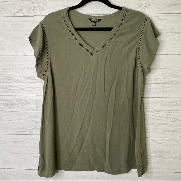 Buffalo David Bitton | Tops | Buffalo David Bitton Army Green Blouse ...